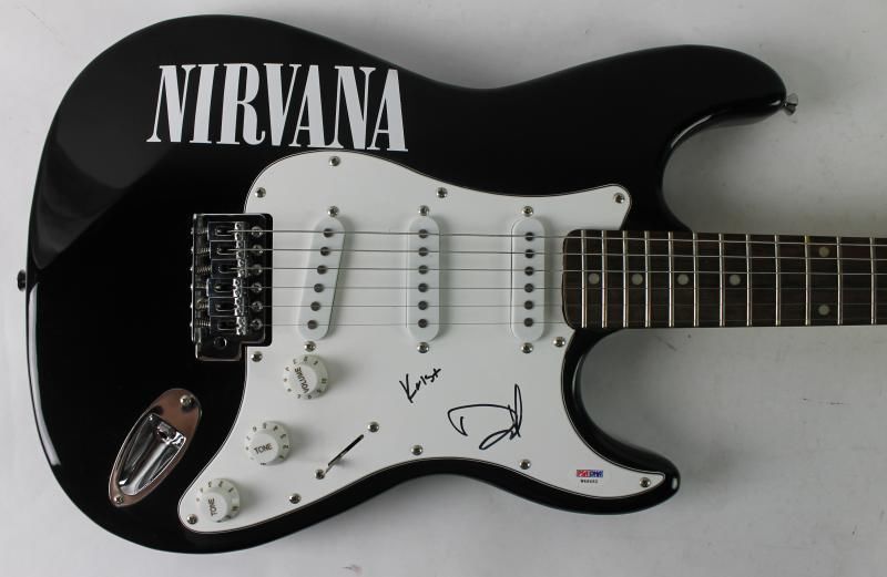 Lot Detail - Nirvana: David Grohl & Krist Novoselic Signed Strat Style ... Lot Detail - Nirvana: David Grohl & Krist Novoselic Signed Strat Style ...