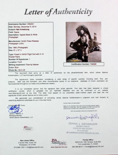 Lot Detail Neil Armstrong Ultra Rare Signed X 15 Original Nasa Press