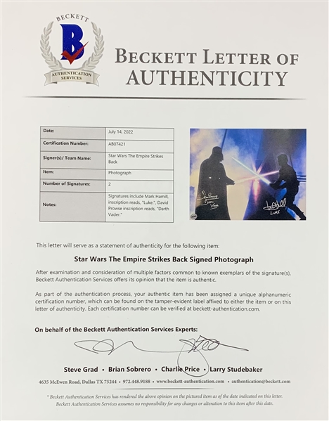 Lot Detail Star Wars Mark Hamill And David Prowse Superb Signed 16 X