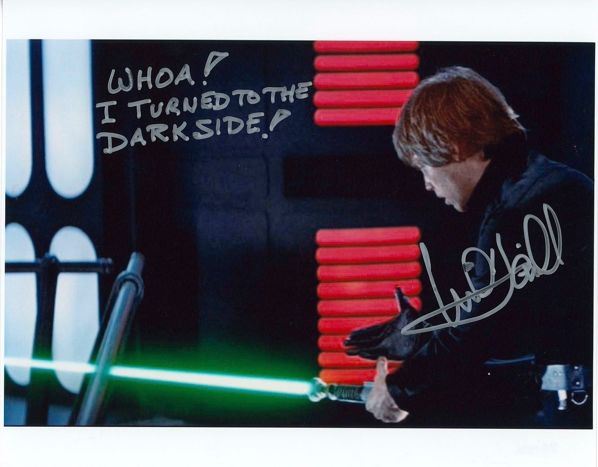 Lot Detail Star Wars Mark Hamill W “darkside” Quote Signed 10” X 8